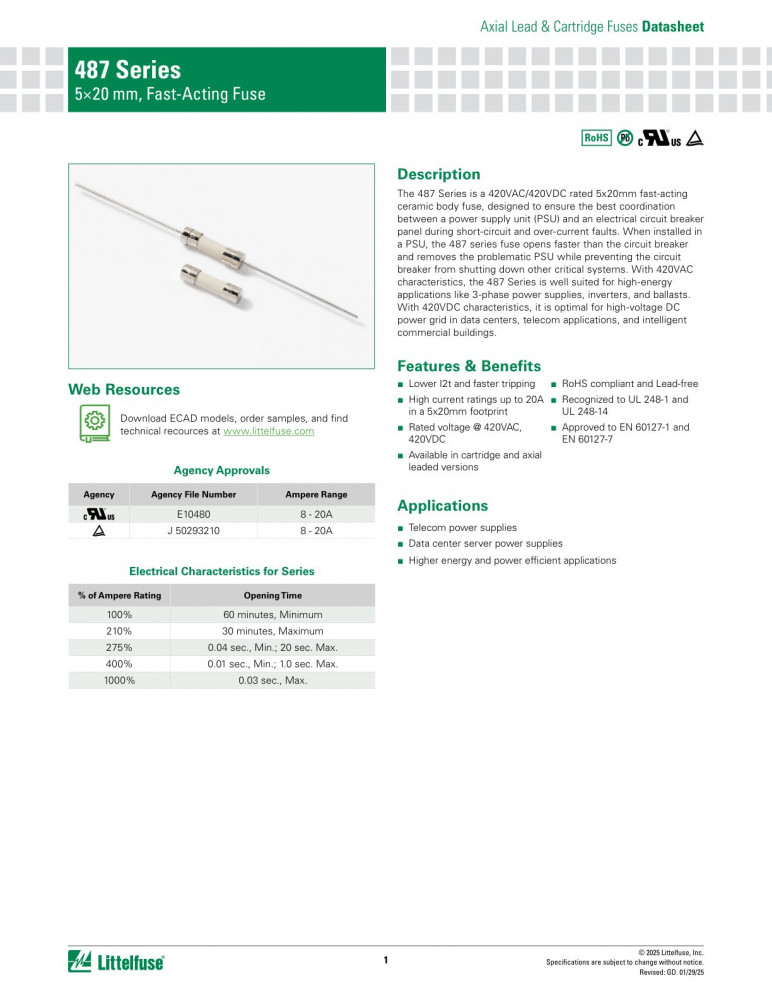 487 Series technical document page 1