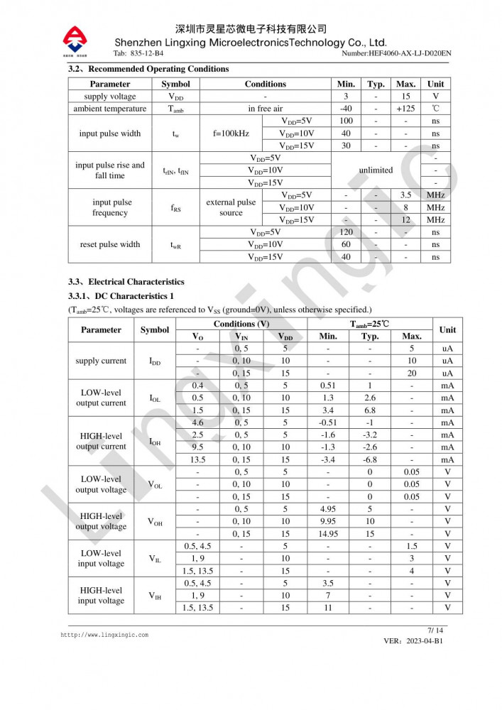 HEF4060BT(LX) datasheet page 7