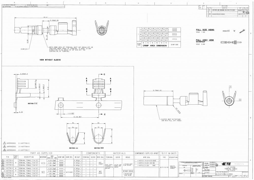 TE Connectivity 1-1437709-5 technical document page 1