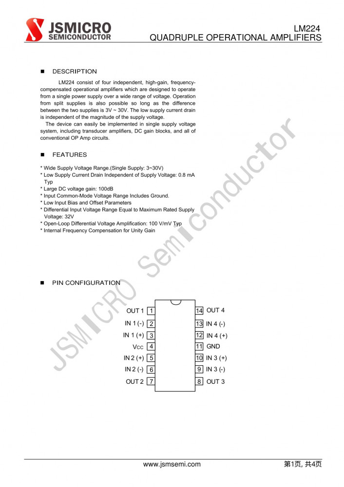 JSMSEMI LM224 datasheet page 1