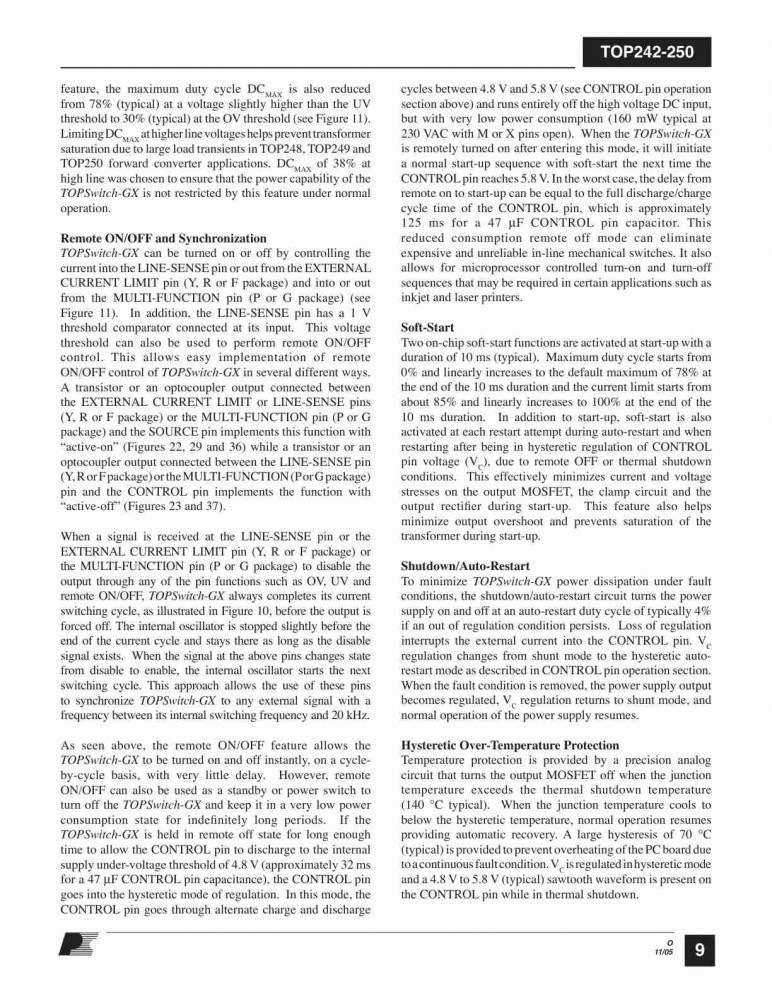 TOP243PN technical document page 9