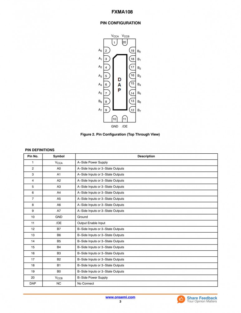 FXMA108 datasheet page 3