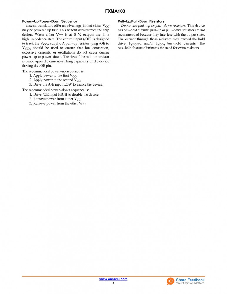 FXMA108 datasheet page 5