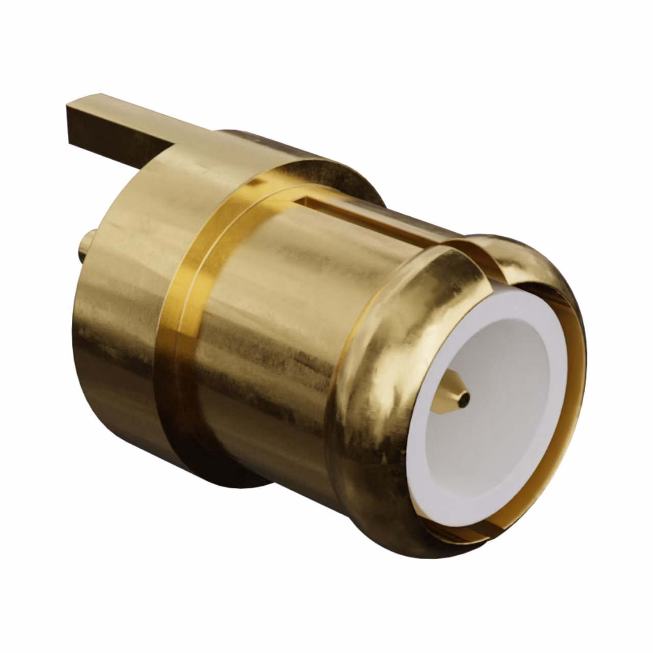 MCX Plug, Straight, PCB Receptacle, Through Hole, Brass Body, Gold (Au) Plated, Tray, 50 Ohms for sale