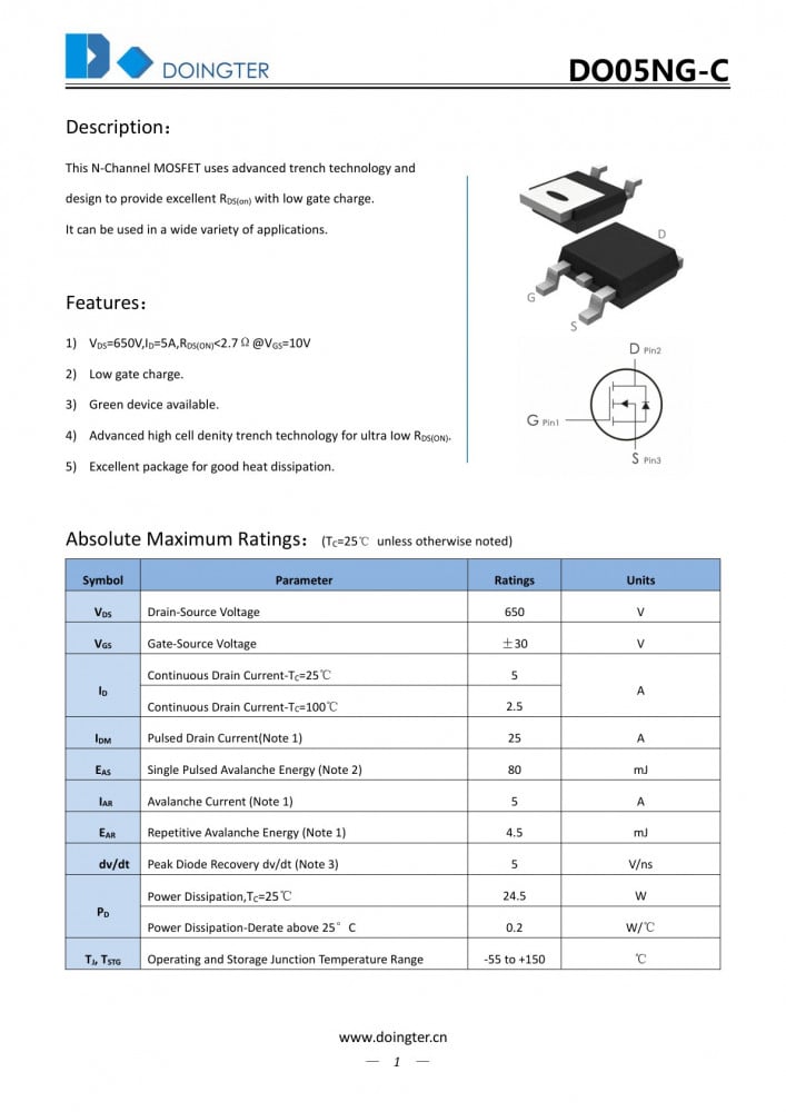 DO05NG-C datasheet page 1