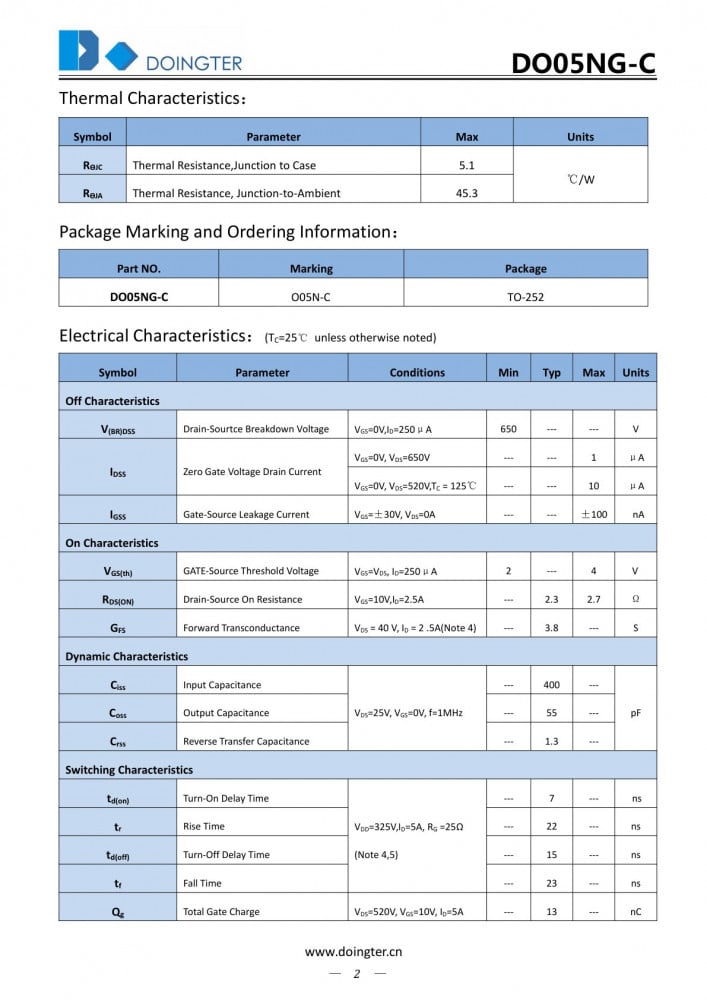 DO05NG-C datasheet page 2
