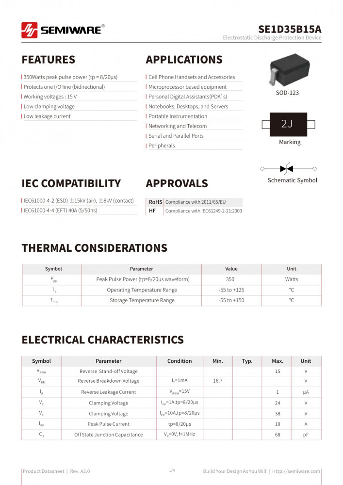 SE1D35B15A datasheet page 1