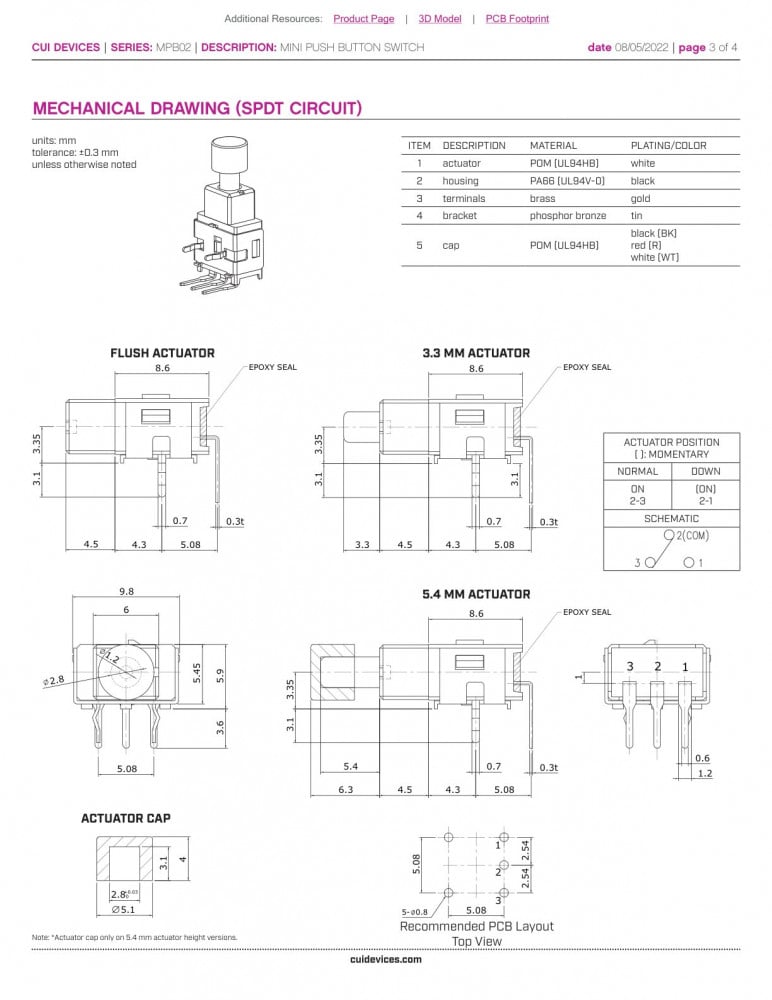 CUI MPB02-1C54-R-CAP-BK-D datasheet page 3