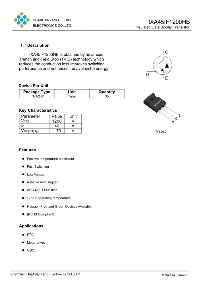 IXA45IF1200HB-HXY datasheet page 1