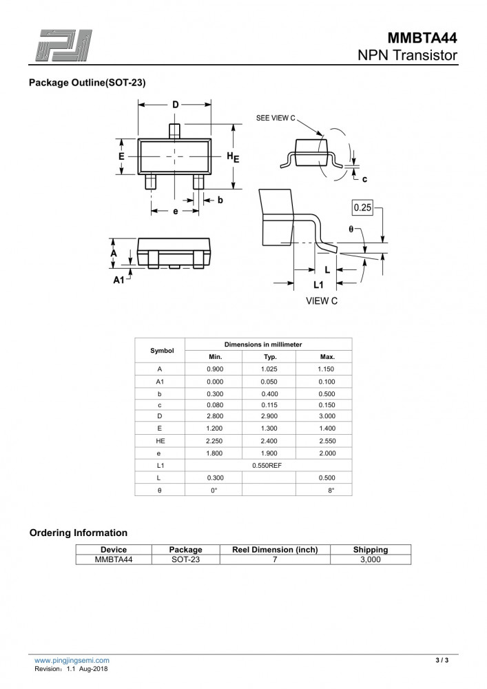 MMBTA44 datasheet page 3