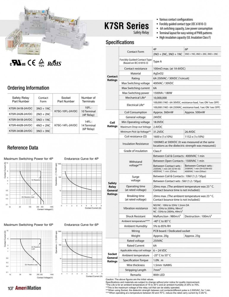 K7SR Series technical document page 1