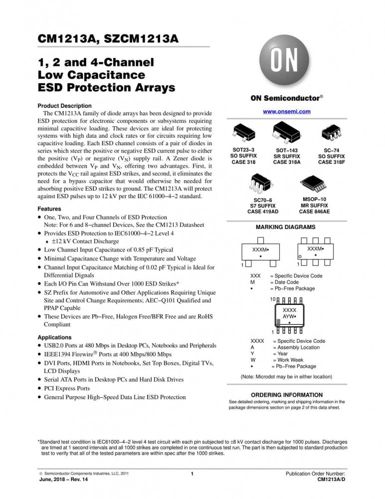 CM1213A datasheet page 1