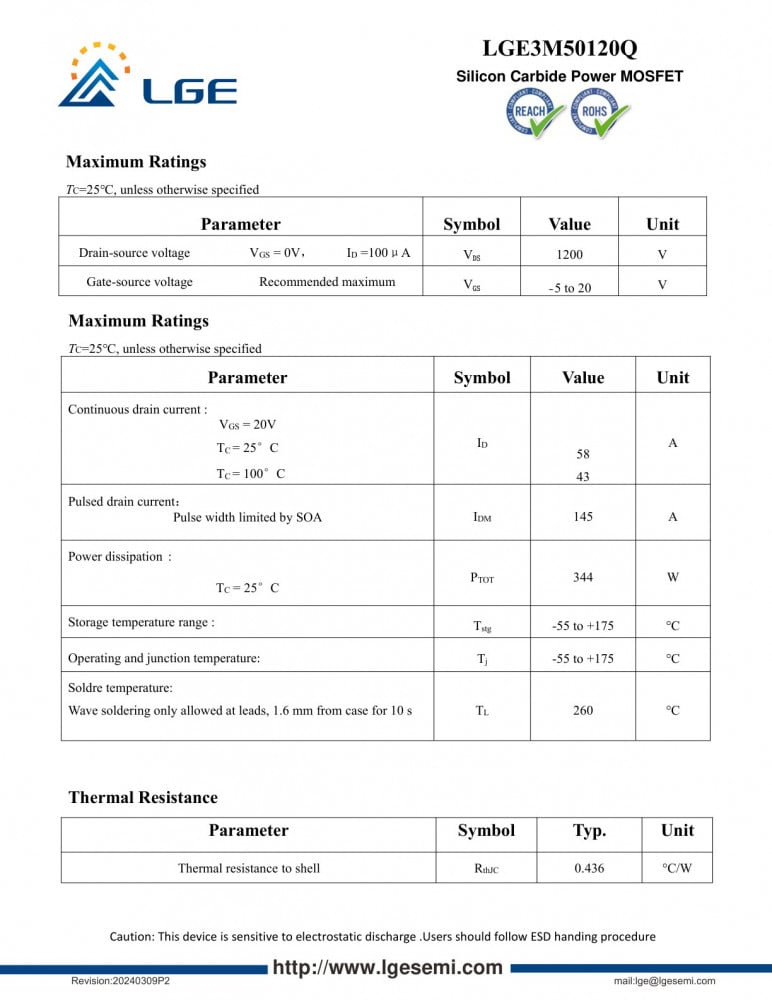 LGE3M50120Q datasheet page 2