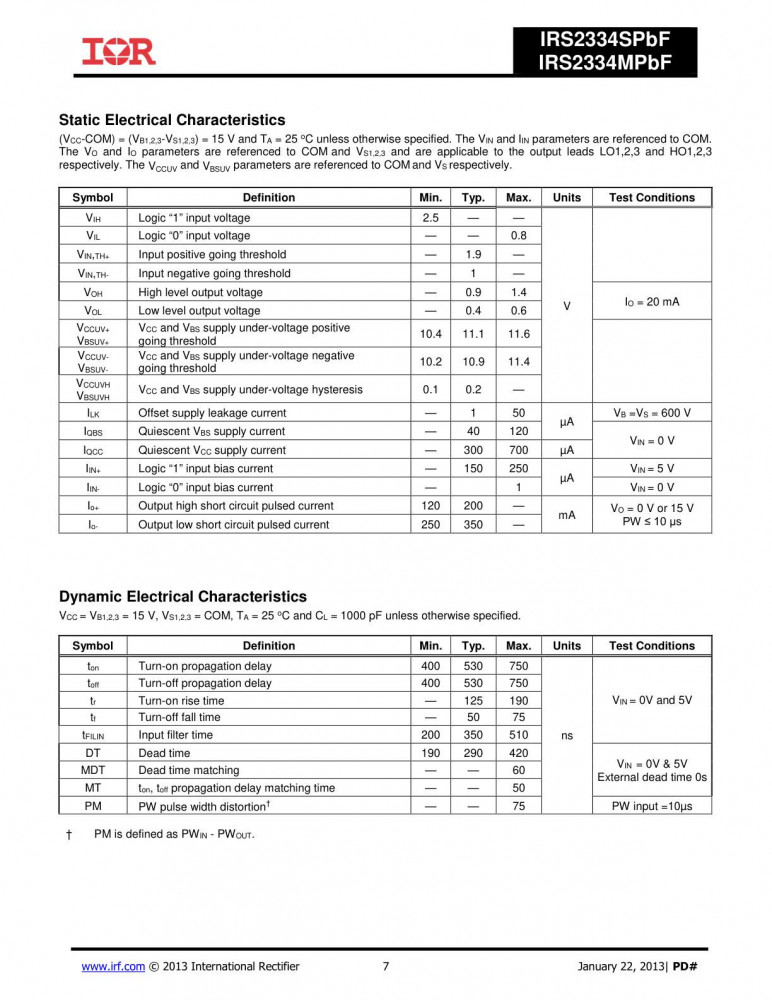 IRS2334 datasheet page 7