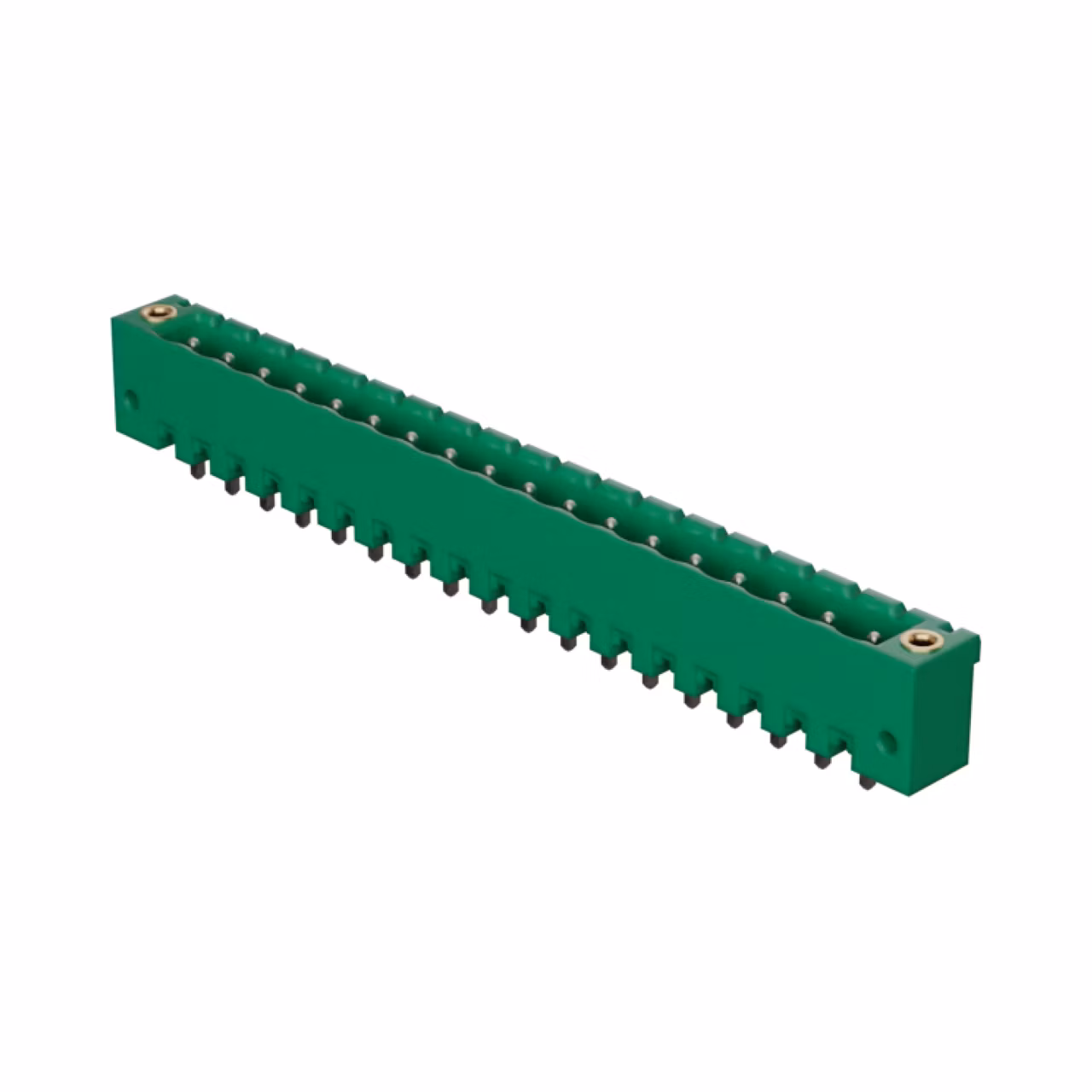 5.00mm Pitch Eurostyle Vertical PCB Header, with Threaded Retention Inserts, Green Housing, 18 Circuits for sale