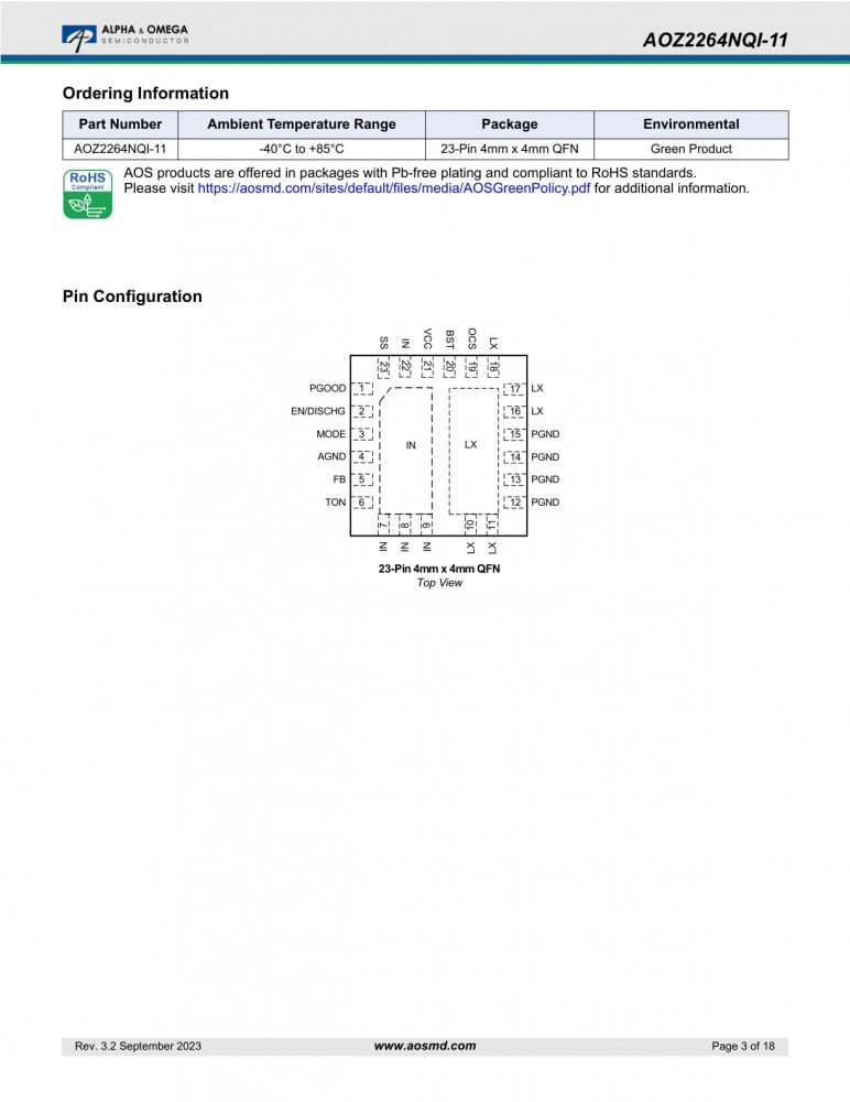 AOZ2264NQI-11 datasheet page 3