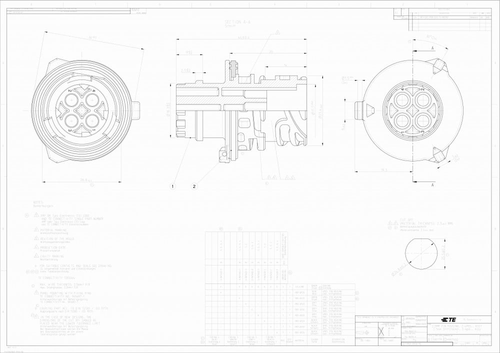 TE Connectivity 1-967402-1 controlled drawing preview