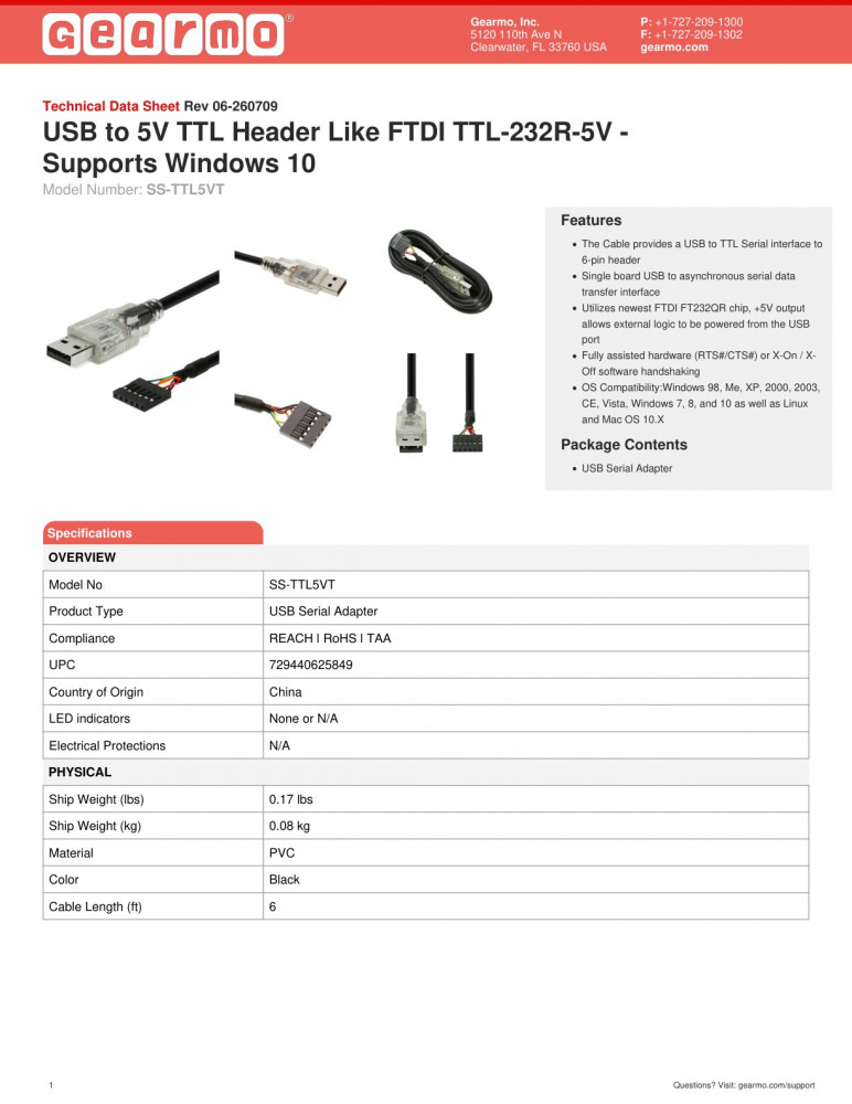 SS-TTL5VT technical document page 1