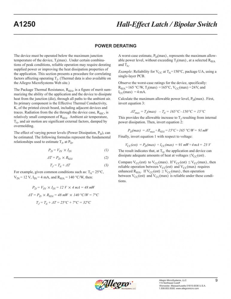 A1250 datasheet page 9