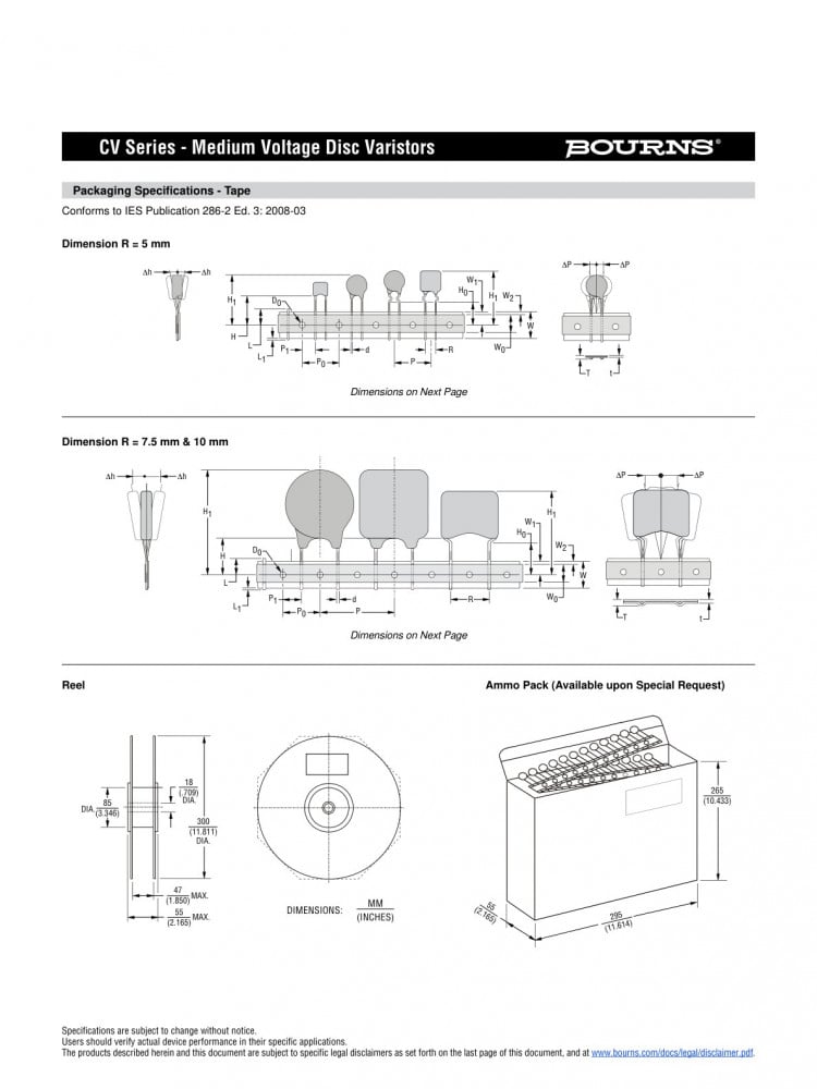 BOURNS CV Series datasheet page 10