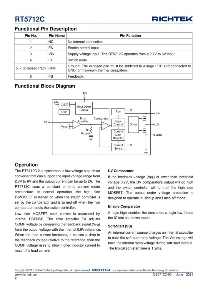 RT5712C datasheet page 2