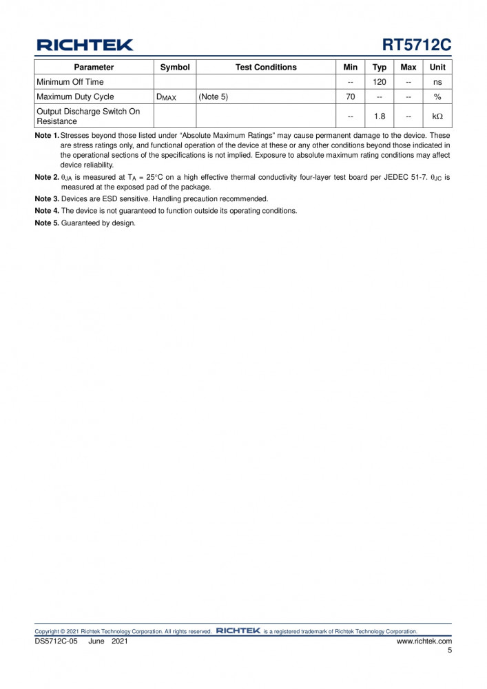 RT5712C datasheet page 5