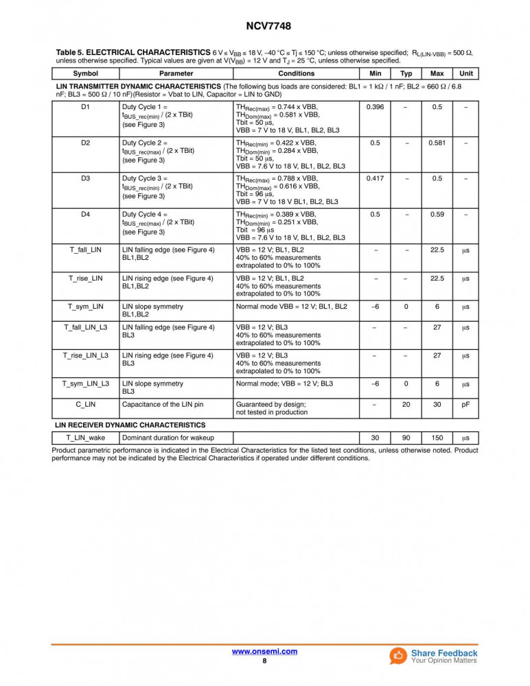 NCV7748 datasheet page 8