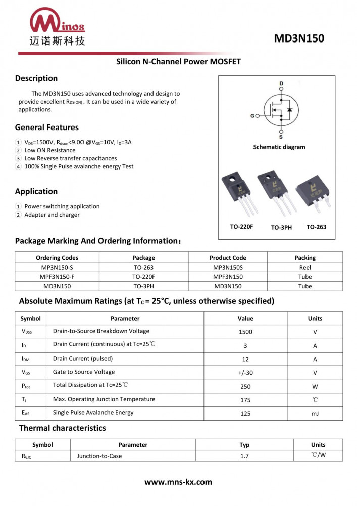 MD3N150 datasheet page 1
