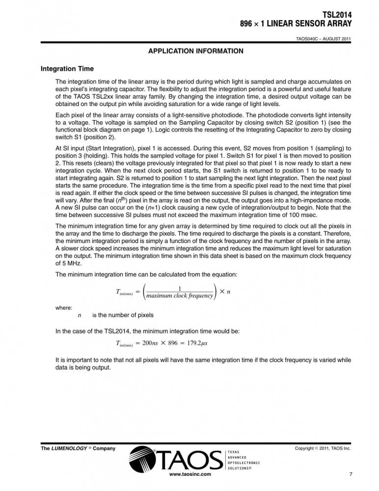 TSL2014 datasheet page 7
