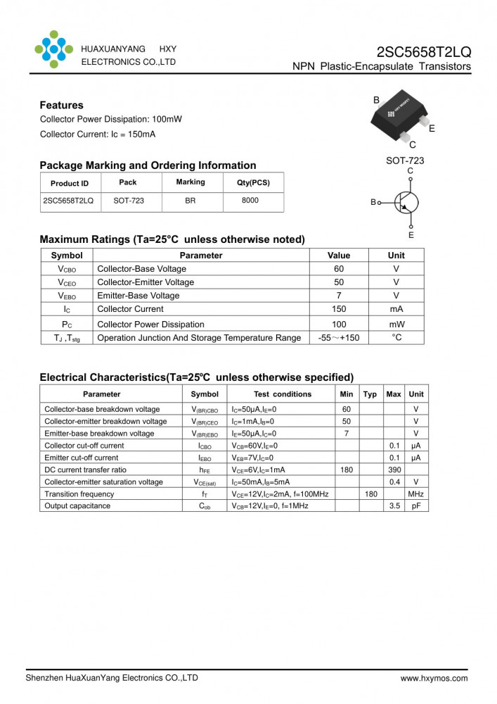 2SC5658T2LQ-HXY technical document page 1