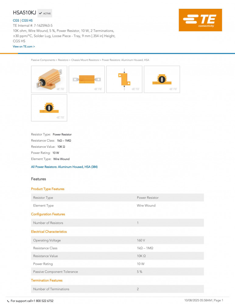 HSA510KJ technical document page 1