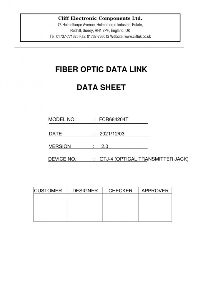 FCR684204T datasheet page 1