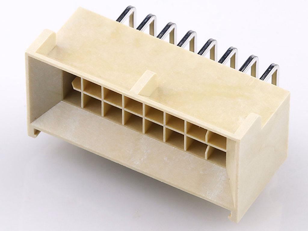 Nano-Fit BMI Right-Angle Header, Through Hole, 2.50mm Pitch, Dual Row, 12 Circuits, 0.76µm Gold (Au) Plating, Lubricated, Natural, Glow-Wire Capable, Tray
