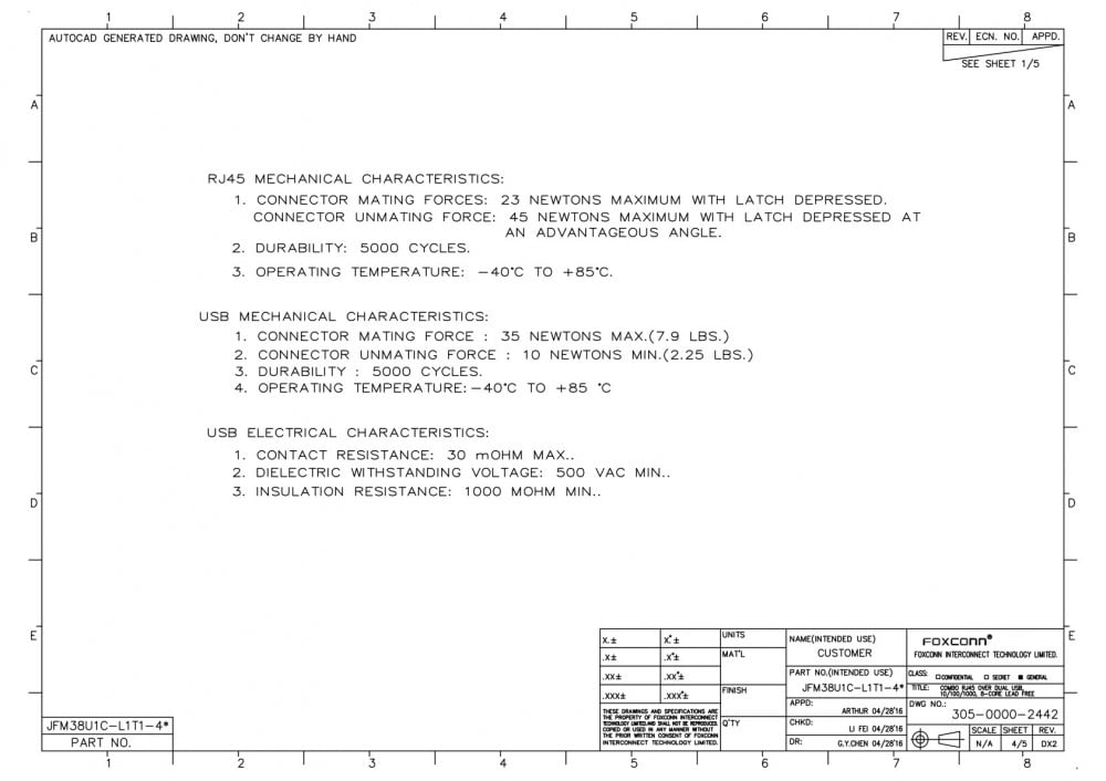FOXCONN JFM38U1C-L1T1-4F document page 4