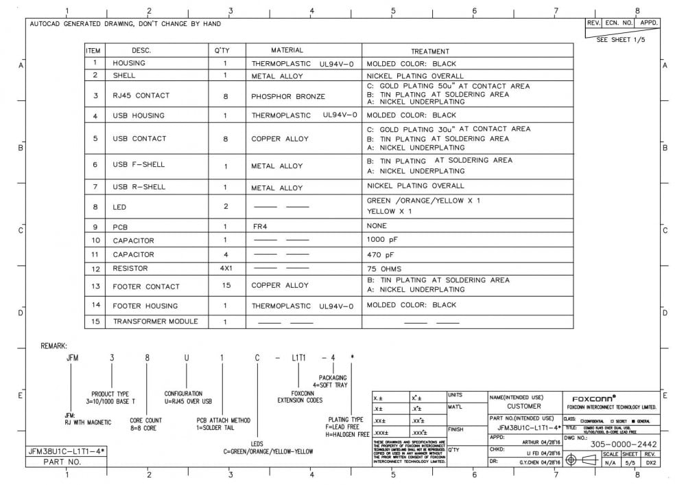 FOXCONN JFM38U1C-L1T1-4F document page 5