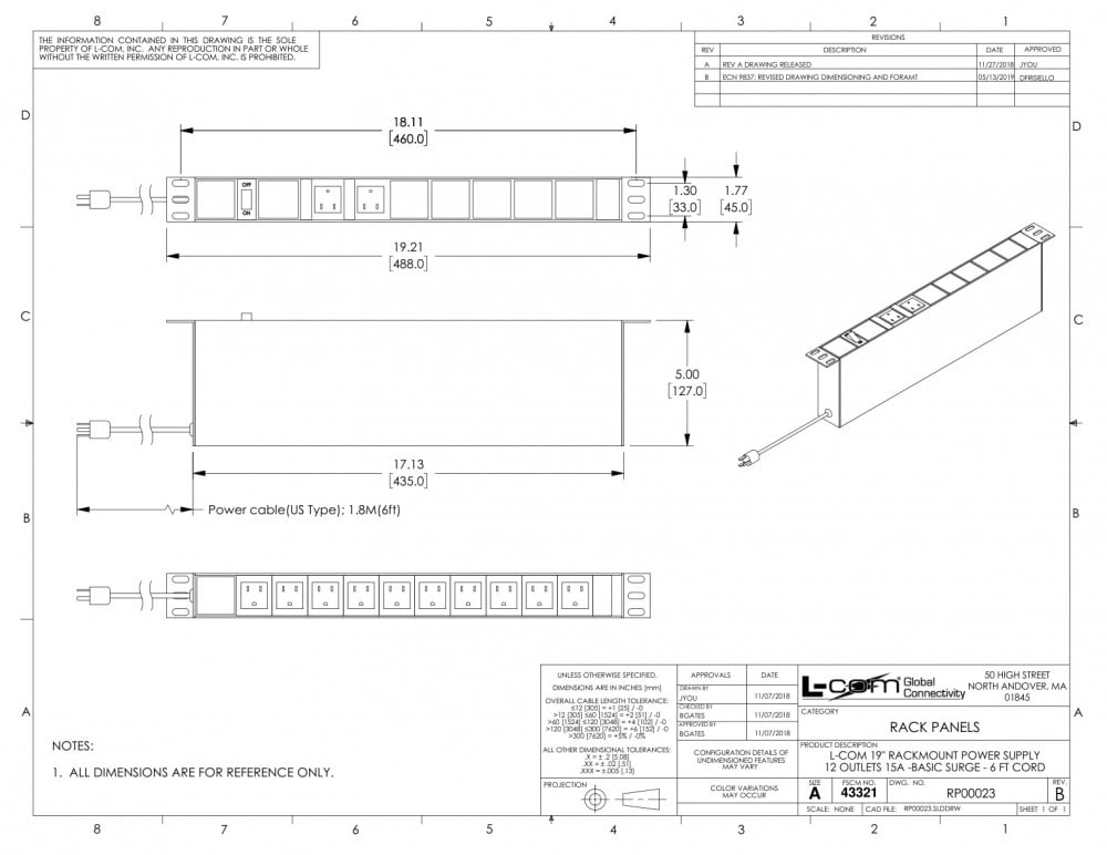 L-com RP00023 technical document page 1