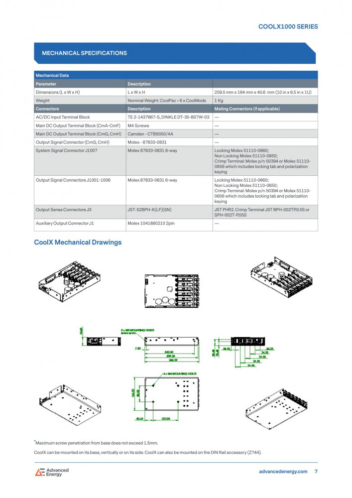 CoolX1000 datasheet page 7