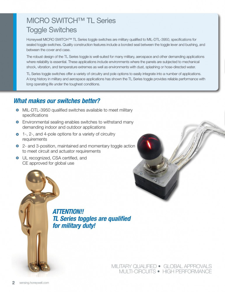 Honeywell TL Series datasheet page 2