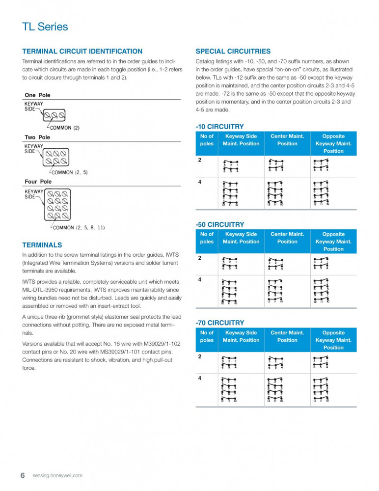 Honeywell TL Series datasheet page 6