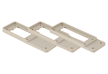 Heavy-Duty Bulkhead Housing Cover, Thermoplastic, with 4 Mounting Screw Holes, with Gasket, Size 6B «44x27», Grey