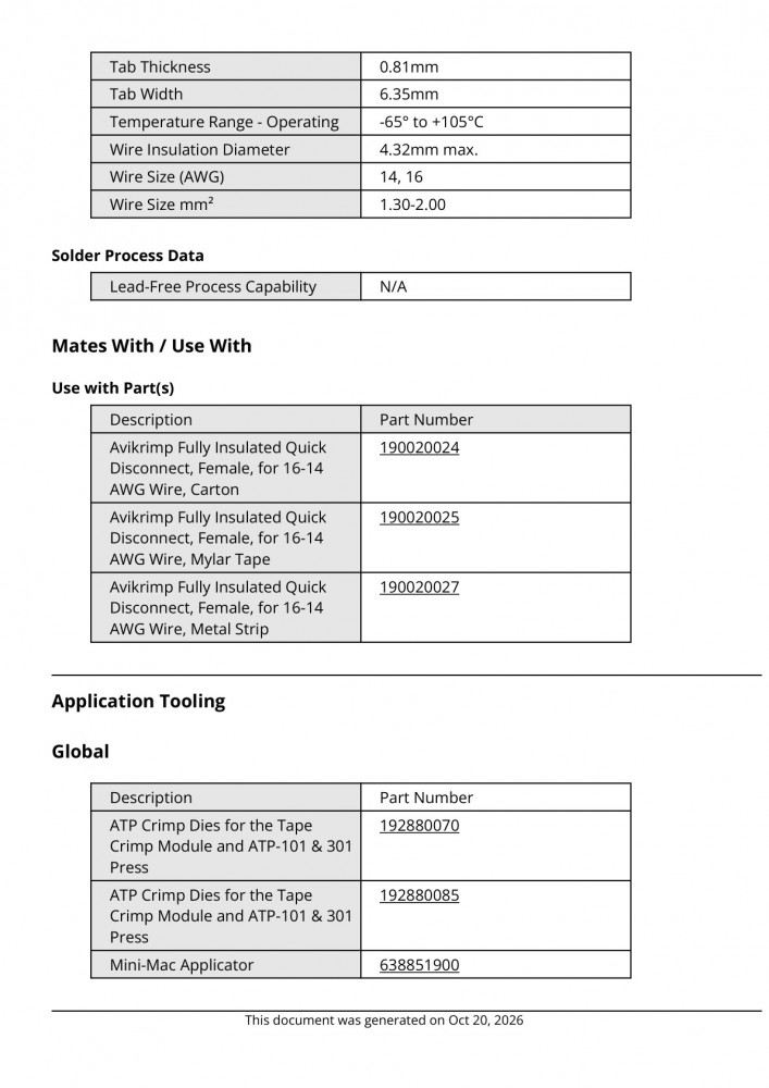 Product document page 3 for MOLEX 190010007