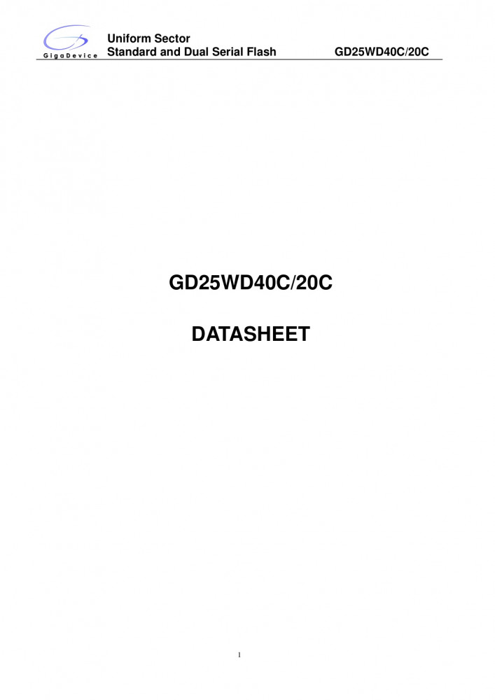 GD25WD40C datasheet page 1