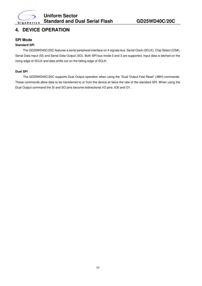 GD25WD40C datasheet page 10