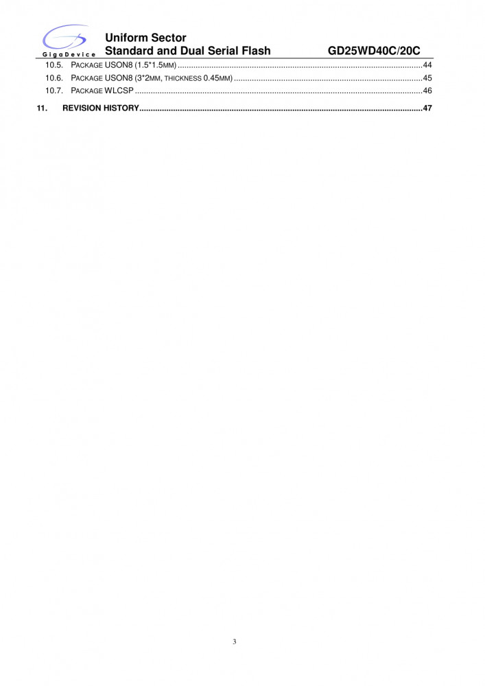 GD25WD40C datasheet page 3