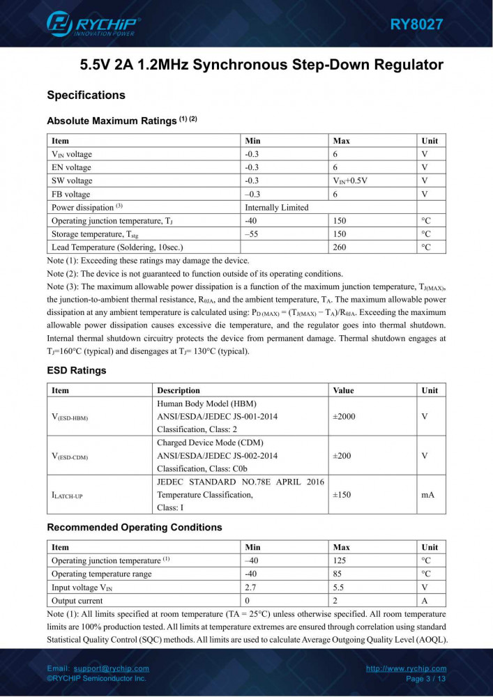 RY8027 datasheet page 3