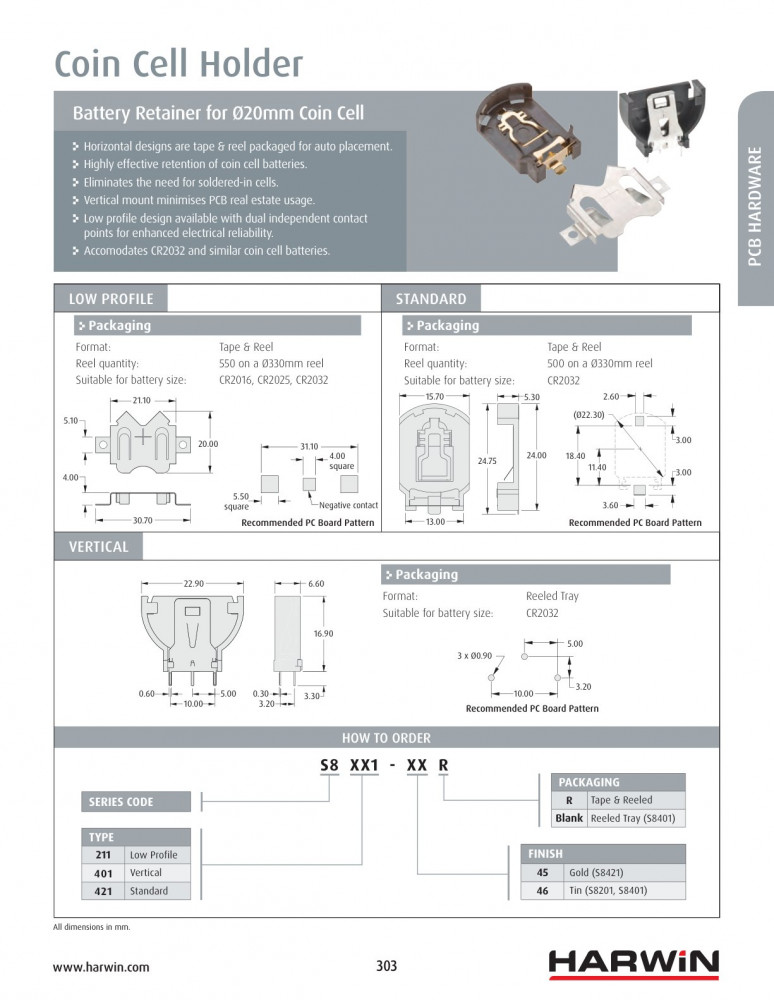 Harwin PCB hardware reference page 5