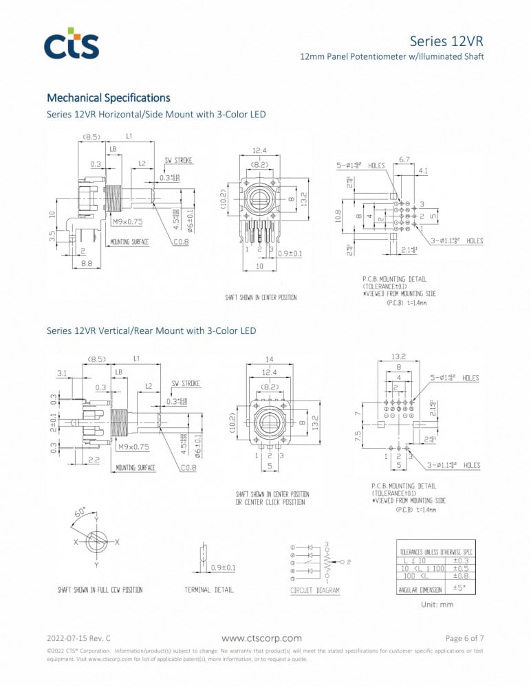 CTS 12VR datasheet page 6