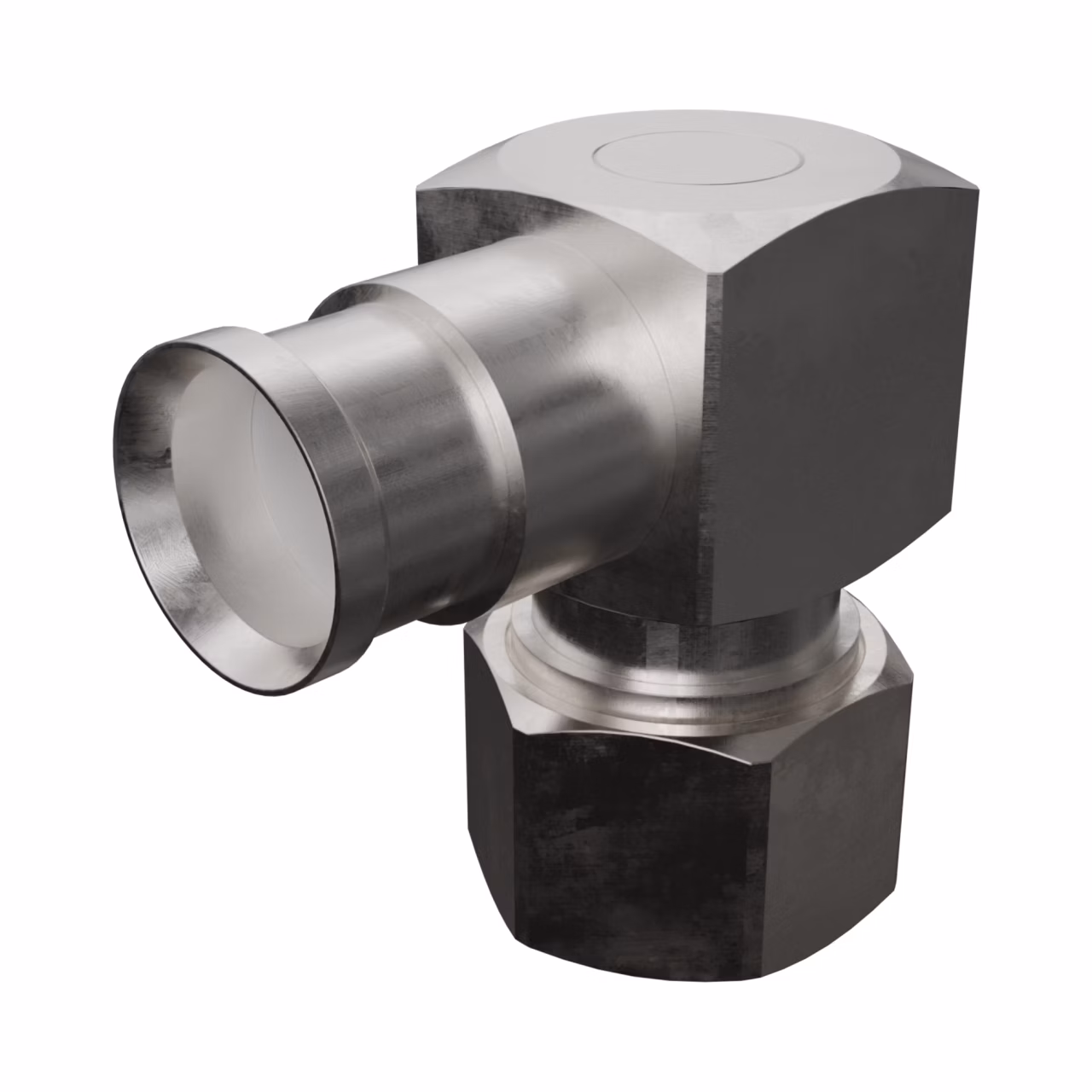 4.3-10 Plug, Right-Angle, Wrench Tight, Solder, for 1/2
