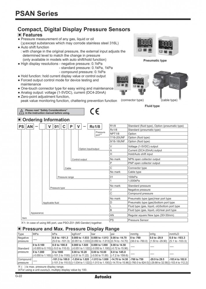 PSAN Series technical document page 1