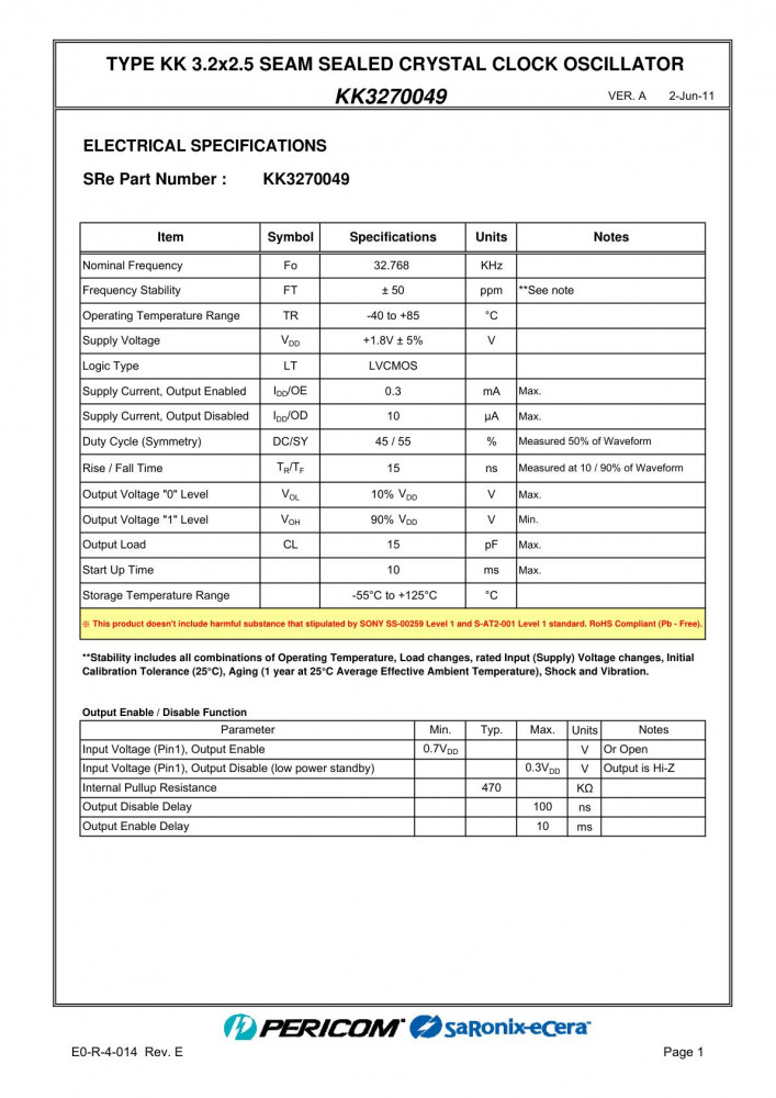 KK3270049 specification page 3